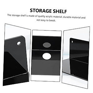 CORHAD 1pc Wall Storage Mounted Holder Kickstand for Phone Wall Mount Speakers Brackets Phone Mount Wall-Mounted Storage Bracket Wall Hanging Shelf Speaker Bracket Black Acrylic