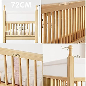 Wooden Bed, Solid Wood Bed Frame Wood Slat Support Widened Splicing Bed, Bed Sleeper for Adults, Kids, Teenagers (Size : 150x80x40cm)