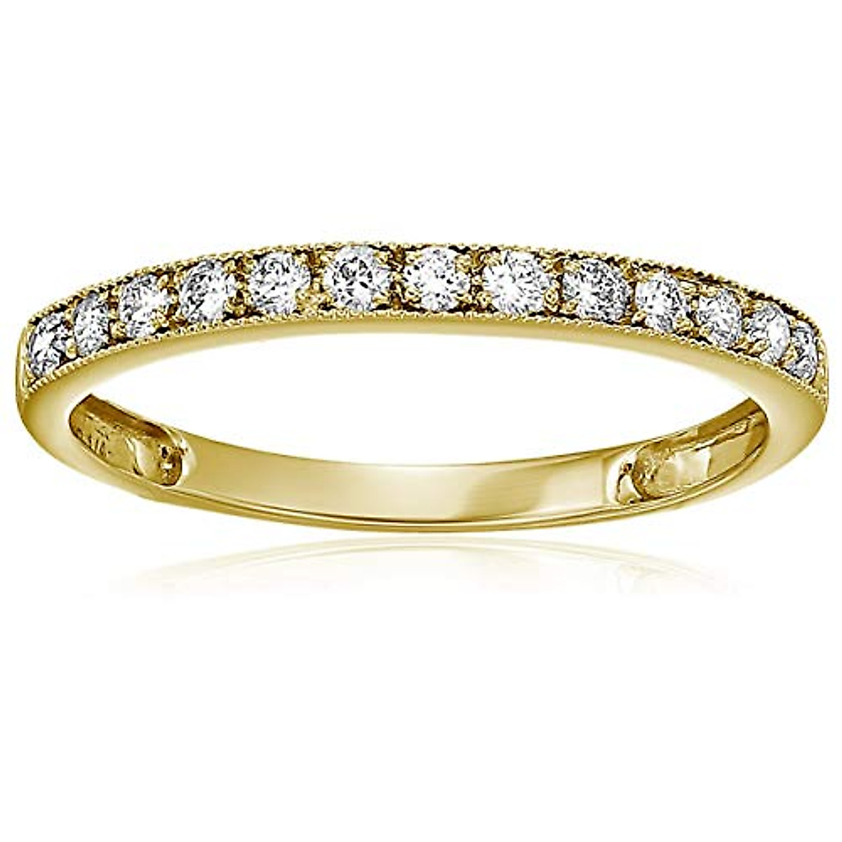 VIR JEWELS 1/5 carat (ctw) Diamond Wedding Anniversary Band for Women, Half Eternity Round Diamond Engagement Ring 14K White Gold Prong Set with Milgrain 0.20 cttw, Size 9