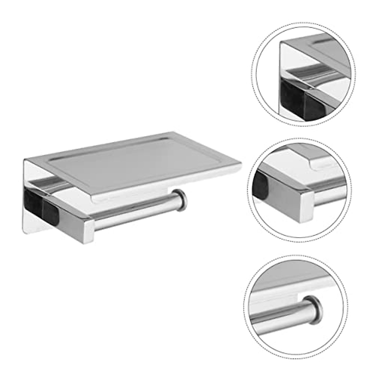 DOITOOL 1pc Paper Towel Holder Toilet Tissue Holder Toilet Stand Stainless Steel Paper Towel Holder Self Adhesive Toilet Paper Dispenser Toilet Tissue Dispenser Holder Shampoo Stand Silver