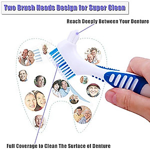 4 Pcs Denture Brushes with Double Sided Denture Cleaning Brush Heads for Denture Care (4Pcs)