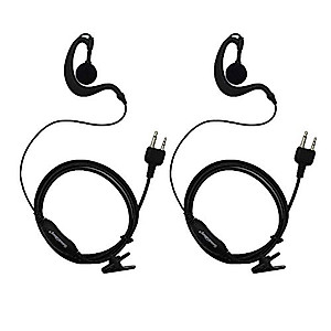 GoodQbuy 2Pcs G Shape Clip-Ear Walkie Talkie Headset Earpiece with Mic is compatible with Midland LXT118 GXT1000VP4 LXT500VP3 LXT600VP3 LXT380 2-pin