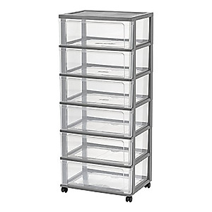 IRIS 110311 6 Drawer Wide Chest, Gray