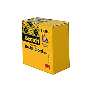 Scotch Double Sided Tape, 1/2 in x 1296 in, 2 Boxes/Pack (665-2P12-36)