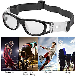 SUNGOOYUE VGEBY Goggles, Safety Goggles for Children - Adjustable Football Cycling Basketball Glasses (Black)