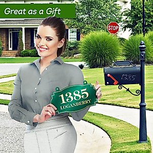 Hanging Address Sign, House Address Plaque, Indoor/Outdoor Use, 8x13 Inch, 22 Colors, Reflective Option, USA Made by My Sign Center (Victorian)