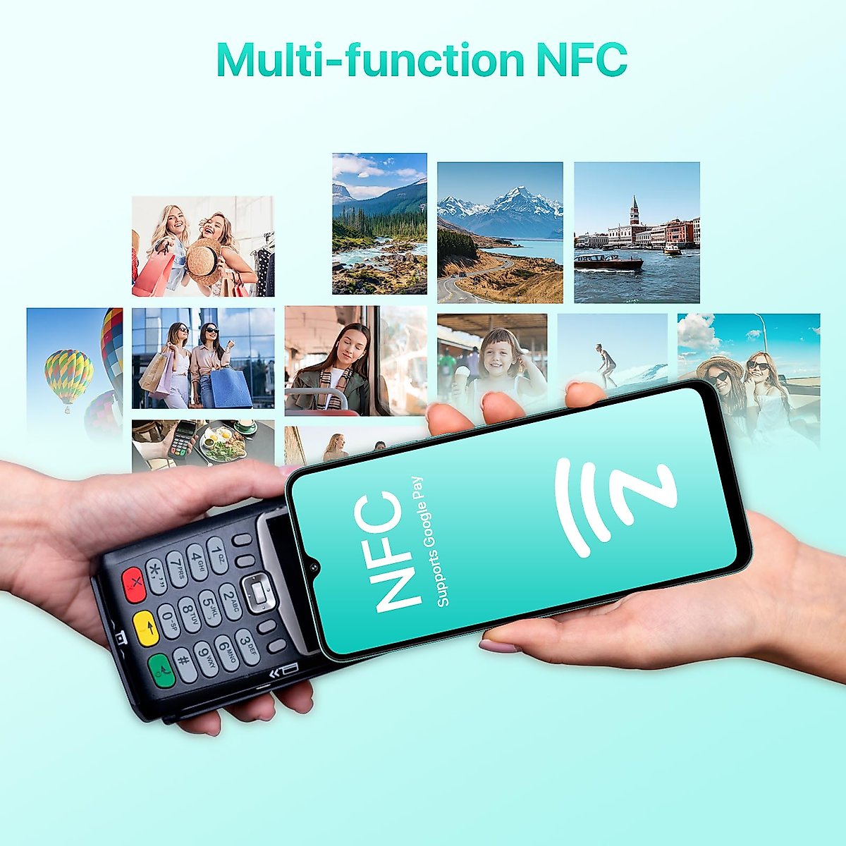 UMIDIGI A15C (8+8GB RAM+128GB ROM) Android 13 NFC Unlocked Cell Phone，48MP Ultra-Clear AI Camera Mobile Phone,5000mAh Battery Smartphone,6.7" HD Full View Display Dual Unlock Phone-Space Gray