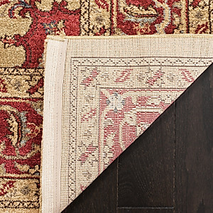 SAFAVIEH Mahal Collection Accent Rug - 3' x 5', Red & Natural, Traditional Oriental Design, Non-Shedding & Easy Care, Ideal for High Traffic Areas in Entryway, Living Room, Bedroom (MAH698A)