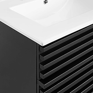 Modway Render Vanity with Sink-Floor, 24 Inch, Black White