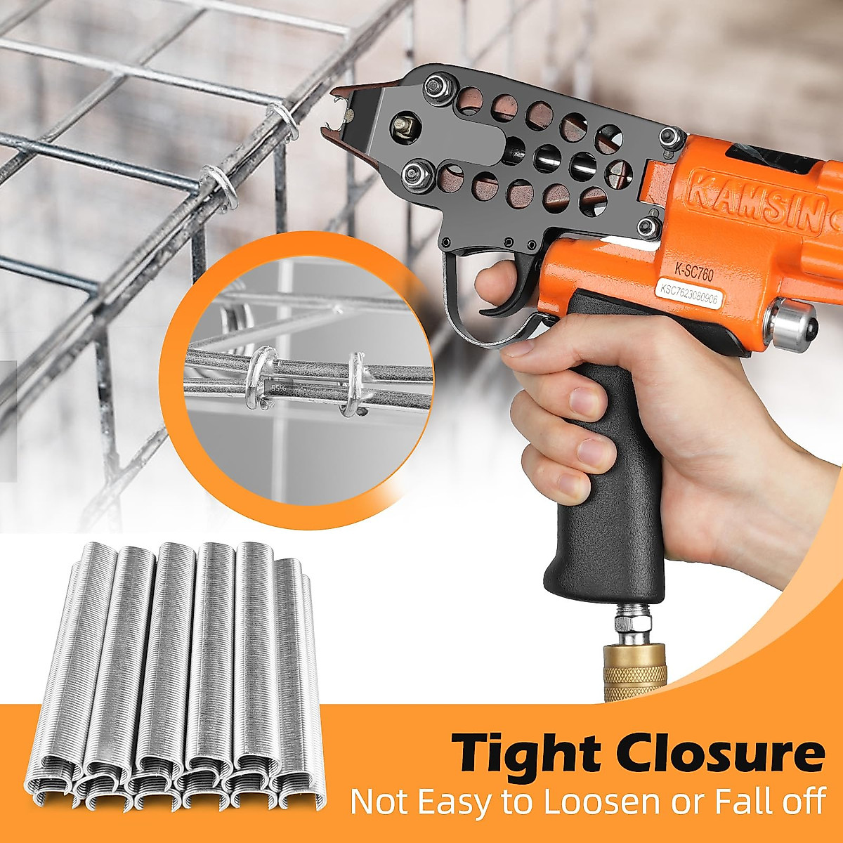 KIMSING SC760 16 Gauge 5/8'' Crown Stainless Steel C Ring Staples C-Rings Hog Rings, Wire Fencing Staples, Fasteners for C Ring Stapler, Hog Ring Tool, C Ring Plier, 1000 PCS/Pack