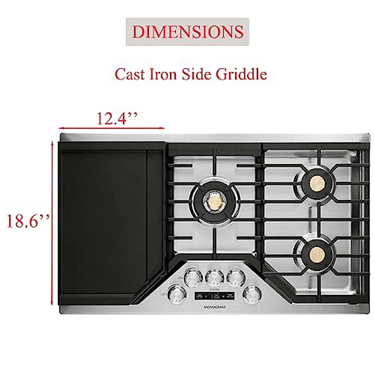 JXGRIDL236 Griddle Replacement Parts for GE Stove Parts Top Griddle Plate General Electric Gas Range Parts Cast Iron Side Griddle JGP5036DLBB CGP9536SLSS PGP7036DLBB Flat Top Pan 1 Pack