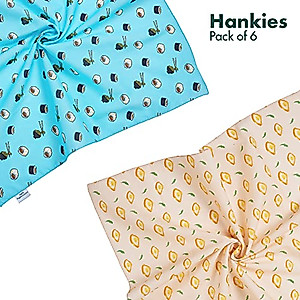 HexaFun 100% Pure Organic Cotton Unisex Handkerchief, Multi-color & Printed, Soft & Stylish