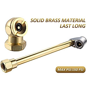 Mudder 2 Pieces Portable Air Chuck Set Including S699 1/4 Inch Closed Ball Tire Air Chuck and S690 1/4 Inch Fnpt Dual Head Air Chuck for Tire Inflator Gauge and Air Compressor