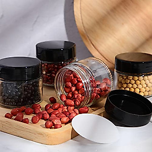 60 Pieces Glass Jars with Lids Clear Small Mason Jars Empty Round Glass Spice Jars Wide Mouth Canning Jars Storage Refillable Empty Cosmetic Containers for Lotions Cream Powders Beauty Product (4 oz)