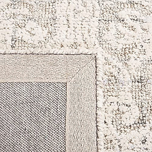 Safavieh Metro Collection Area Rug - 8' x 10', Beige & Ivory, Handmade Floral Wool, Ideal for High Traffic Areas in Living Room, Bedroom (MET879B)