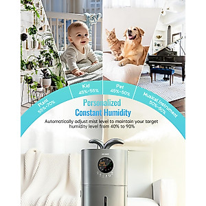 AILINKE Humidifier Large Room, 4.2Gal/16L Humidifiers for Home 2000 sq ft, Humidifiers for Bedroom with Essential Oil Diffuser&Extended Tube, Top Fill Cool Mist Humidifiers for Baby Kids Adults Plants