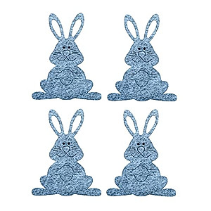 Tableware Folk Spoon And Fork Bunny Cutlery Organizer Holders Cutlery Cover Utensil Silverware Table Bag 4pcs Easter Knife Easter Decoration Pocket Tableware Wicker Chargers
