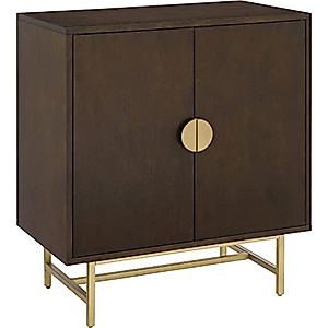 Crosley Furniture Blair Bar Cabinet, Dark Brown/Gold
