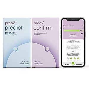 Proov Predict & Confirm Ovulation | Predict The Fertile Window and Confirm Successful Ovulation with one Dual-Hormone Test kit | 15 LH Tests and 5 FDA Cleared PdG Tests | One Cycle Pack