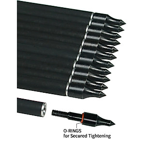 longbowmaker 12pcs Archery Carbon Arrows 31In Target Practice Hunting Arrows with Removable Nock & Tips Points for Recurve Bow (Black&red-12pcs)