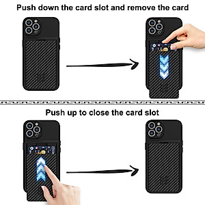 Karrint Compatible with iPhone 13 Pro Max Case with Card Holder Shockproof Scratch-Resistant Full Camera Protective Wallet Case for iPhone 13 Pro Max for Women Men Black