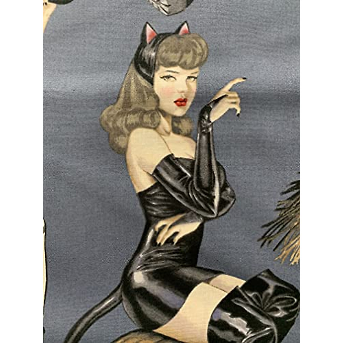 Alexander Henry Haunted House 8827 A Charcoal Gorgeously Goth BTY