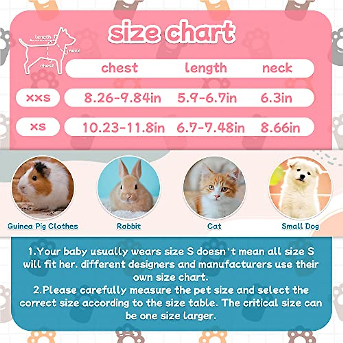 Dog Sweaters for Small Dogs, Rabbit Cat,Guinea Pig,Puppy Clothes for Christmas Winter Warm Cute Pet Sweaters, Fleece Puppy Sweater for Chihuahua Teacup Yorkie,6 Pieces for Small Animal Vest (X-Small)