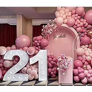 Pink Balloon Garland Arch Kit - 97Pcs Rose red Balloon Garland , Light Pink and Rose Gold Latex Balloons Arch Kit for Girl Baby Shower, Wedding Birthday Decorations,Tea Party Decorations