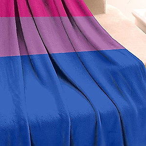 Bisexual Pride Flag Throw Blanket for Kids and Adults Soft Warm Cozy Flannel Blanket for Couch Sofa Bed Camping Travel Home Decor 50" X 60"