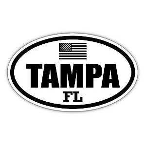 3 Pack Reflective Tampa FL Florida Hillsborough County Stealthy US Flag Euro Decal Sticker Vinyl for Hard Hats, Bottles, Glass, Toolbox 2" x 3"