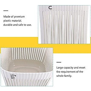 Kichvoe Waste Paper Basket, Hollow Pattern Desktop Trash Can White Rubbish Bin Without Lid for Home, Office, Living Rooms, Bedrooms