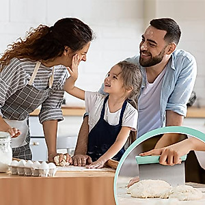 Rainspire Bench Scraper, Stainless Steel Dough Scraper, Pastry Scraper, Pizza and Dough Cutter Multi-Purpose Scraper/Chopper, Pizza Cutter Food Chopper Baking Supplies Kitchen Gadgets, Mint Green