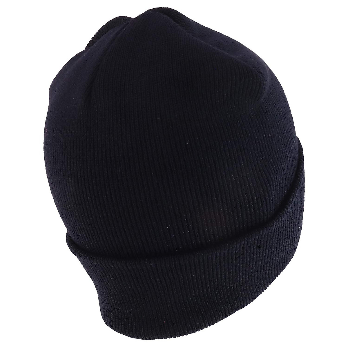 Armycrew Thin Blue Line TBL Flag Embroidered Cuff Long Beanie - Black