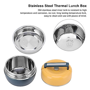 UPQRSG Stainless Steel Lunch Box, 0.8L Portable Food Warmer, 2 Layer Insulated Compartment Leakproof lunch Box, Food Jar Thermal Lunch Box