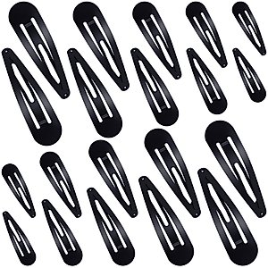 WILLBOND 40 Piece Barrettes Women Snap Hair Clips Women Large Metal Snap Nonslip Hair Clip Accessories, 3.5 Inch, 3.1 Inch, 2.8 Inch, 2.4 Inch, 2 Inch(Black)