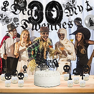 Refavor Death to My 20s Decorations - Black Funeral Party Balloons Banner Supplies 30th Rip My 20s Birthday Decorations Women Men Twenties Sash Youth Funny Bday Party Coffin Decor for Him Her