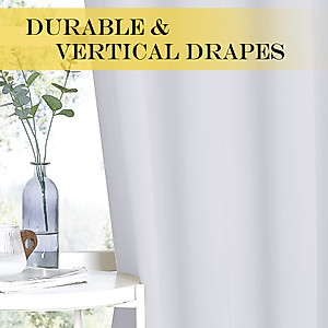 NICETOWN Vertical Blinds for Sling Door - Silver Grommet Top Blackout Window Curtains, Privacy Blinds for Patio, Extra Wide Drapes (Greyish White, W100 x L84)