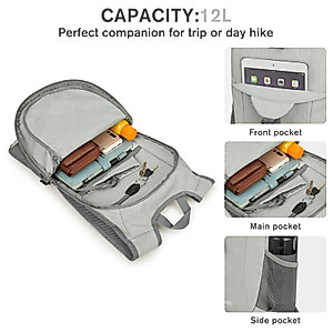 G4Free 12L Hiking Backpack, Lightweight Small Hiking Daypack for Outdoor Travel Mini Foldable Shoulder Bag