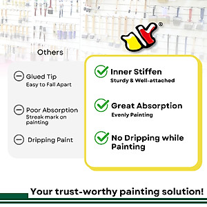 PANCLUB Foam Paint Brush Set I Sponge Brush Paint I 1 Inch - 25 Pack I with Wood Handles I Great for Art, Varnishes, Acrylics, Stains, Crafts