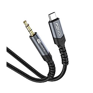 FONVOi Type C to 3.5mm AUX Cord(4FT) Hi-Fi Stereo USB C to Aux Headphone Male Cord Car Auxiliary Cable Compatible with:Samsung Galaxy Note iPad Pro Google Pixel 2 3 XL.…