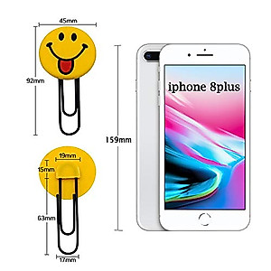 Cute Smiley Bookmarks, Funny Paperclip Bookmark, Novelty Emoticon Book Marker for Kids, Girls, Boys, School Student (Random 10PCS)