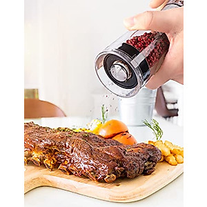 Pepper Grinder or Salt Mill Set Grind Smoothly-Adjustable Coarseness Refillable Pepper Mill Grinder Easy To Clean TREBLEWIND