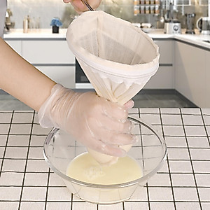 WMKGG Ultra Fine Mesh Milk Bag Strainer, 3-Pack Reusable Cheesecloth Nut Milk Bag with Stainless Steel Handle Frame for Filter NutMilk, Coffee, Milk, Butter, Juices and Fresh Cheese (Large Size)