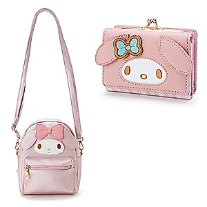 Huositi Backpack Fashion Cartoon Character Wallet Womens Leather Tri-Fold Wallet (Pink)