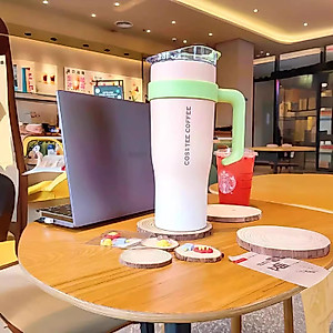 Taumy Large capacitly stainless steel drinking cup with handle and straw, Reusable, Easy to clean, Leak-proof andinsulated travel mug (Pink)