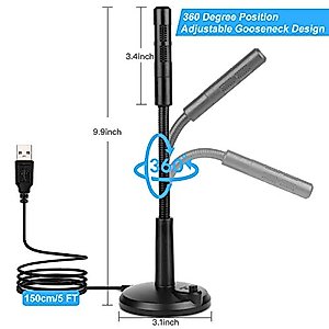 Microphone for Computer, LarmTek USB Microphone for Business Video Conference,Recording,Chat,Skype,Online Class,Mute Button with Led Indicator,Plug and Play Compatible with Laptop Pc MacBook…