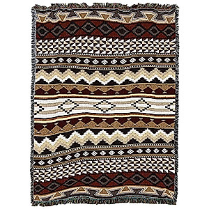 Pure Country Weavers Domingo Blanket - Southwest Native American Inspired - Gift Tapestry Throw Woven from Cotton - Made in The USA (72x54)