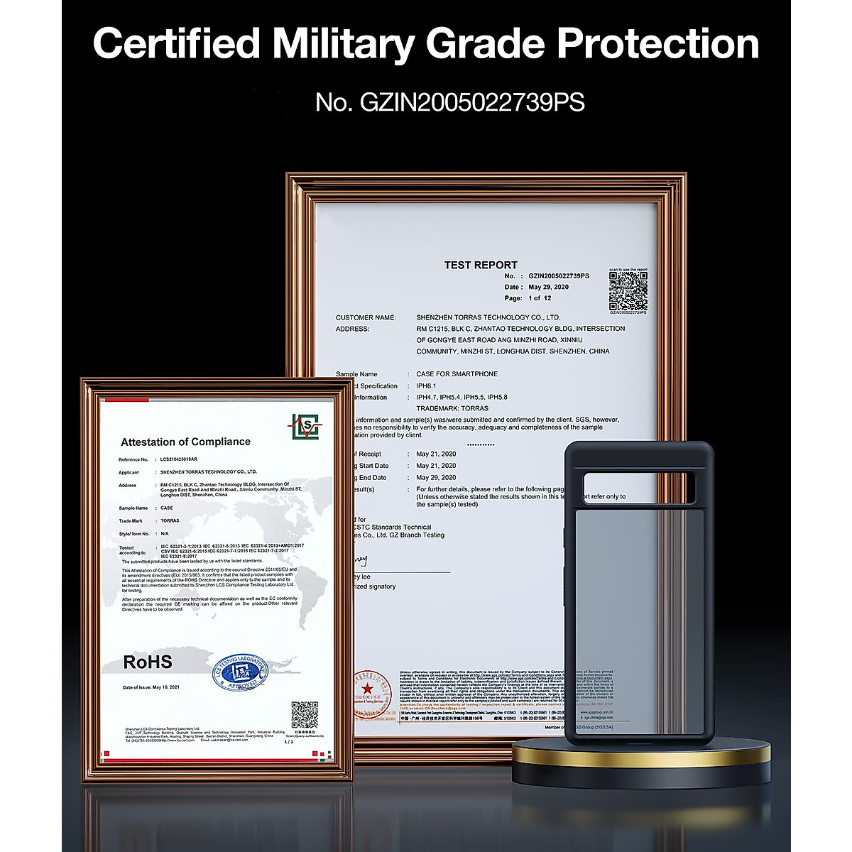 TORRAS Shockproof Designed for Google Pixel 7a Case, [Military Grade Drop Tested] Translucent Slim Protective Matte Hard Back & Soft Edge Cover Phone Case for Google 7a Case 5G Guardian, Black