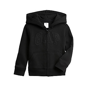 GAP Playtime-Favorites Logo Full Zip Hoodie Hooded Sweatshirt True Black 2 Years