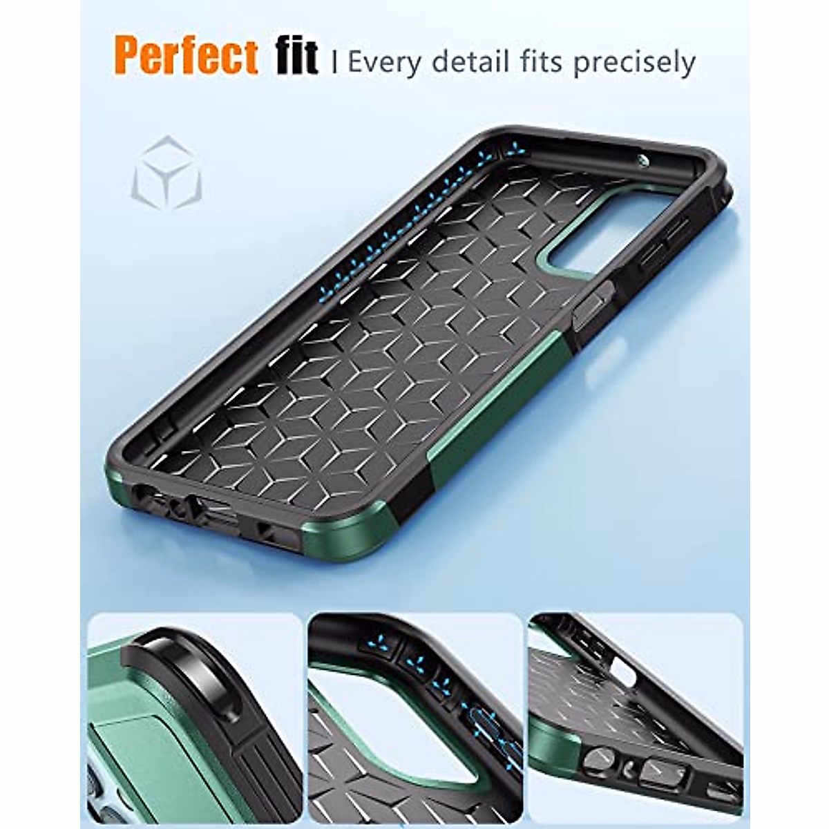 JXVM for Galaxy A13 5G|4G Case: Samsung Galaxy A13 5G|4G Rugged Heavy Duty Military Grade Shockproof Protective Cell Phone Cases - Tough Durable Dual Layer Drop Proof Protection Cover (Alpine Green)